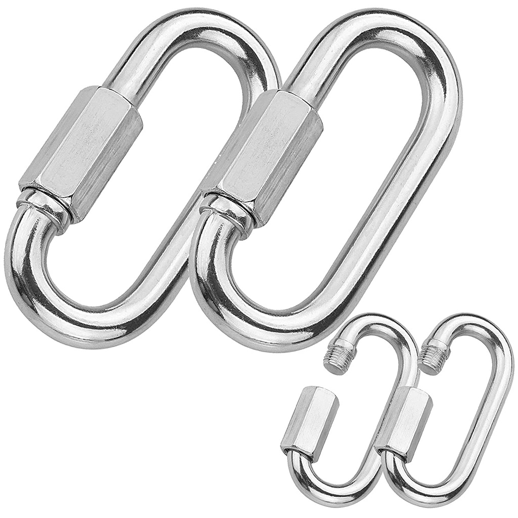 Stainless Steel Quick Link Threaded Chain Connector D Shape Locking ...