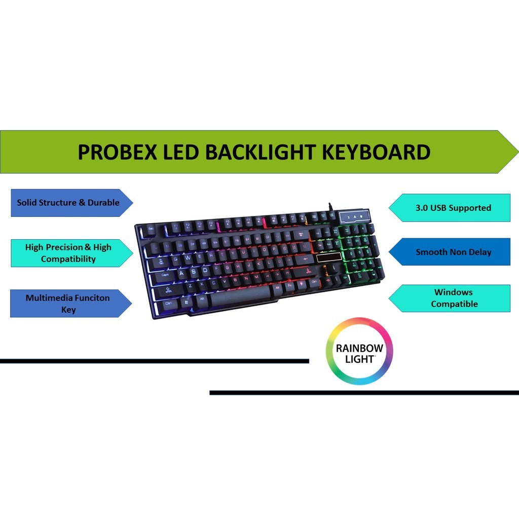 🔥PROBEX LED Backlight Keyboard | Shopee Malaysia