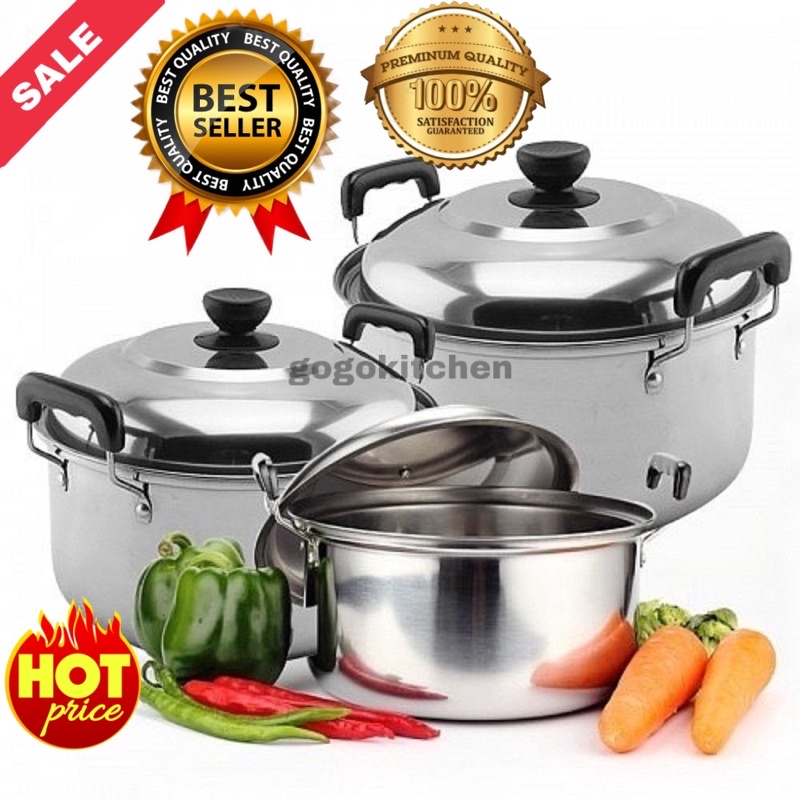 High Quality Stainless Steel Pot / Cooking Pot / Double Handle Pot / 18 ...