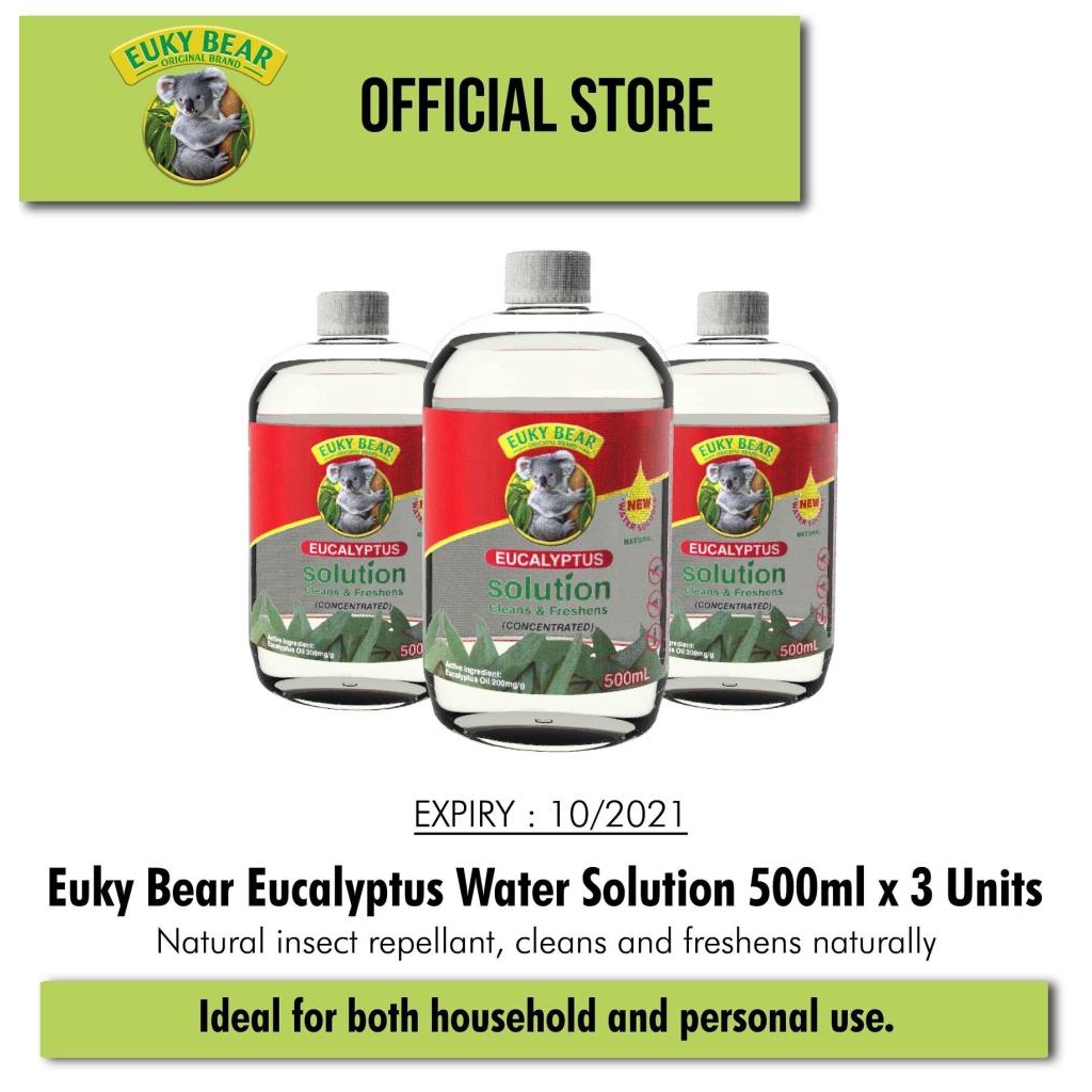 Euky Bear Water Solution Cleans & Freshens (Concentrated) 500ML-3UNITS ...