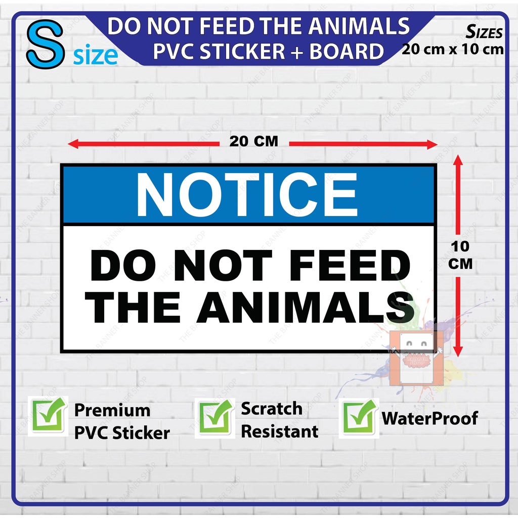 Notice Do not feed animals PVC Sign Sticker + Board | Shopee Malaysia
