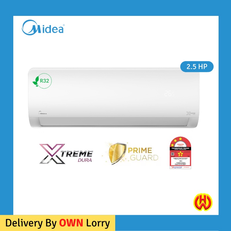 Midea MSXD-24CRN8 2.5hp R32 Non Inverter Xtreme Dura Fast Cooling Air Conditioner | Shopee Malaysia