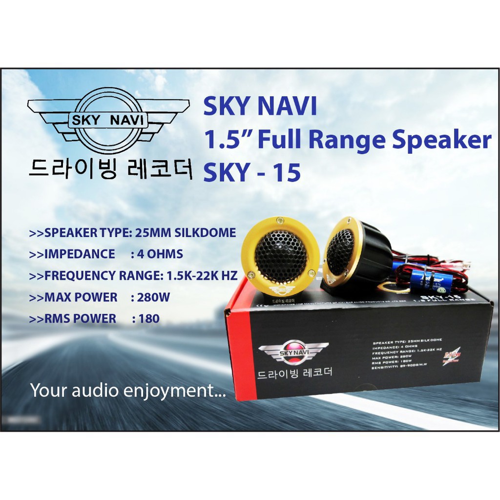 SKY NAVI SKY-15 1.5" INCH FULL RANGE TWEETER SPEAKER | Shopee Malaysia
