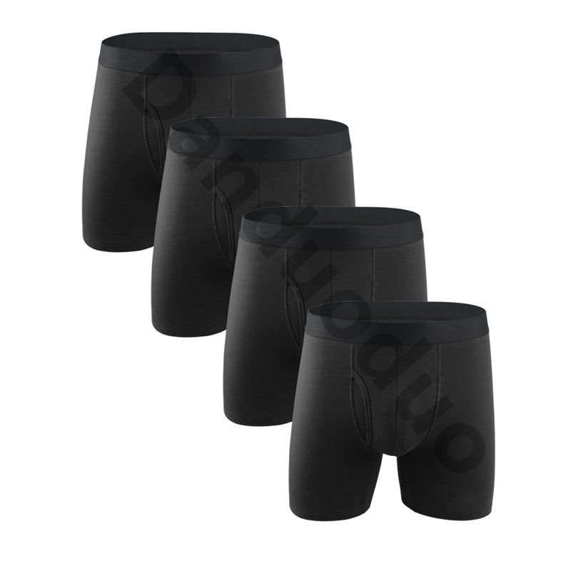 4 Pcs Men's Long Boxer Cotton U Pouch EUR Plus Size Men Underwear ...