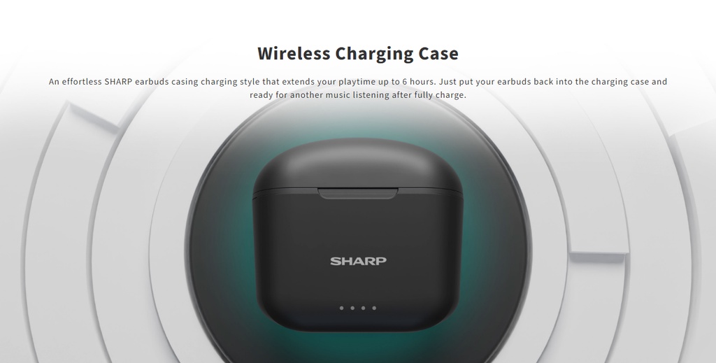 SHARP Wireless Charging Touch Control Earbuds built in Mic (2PCS) for ...