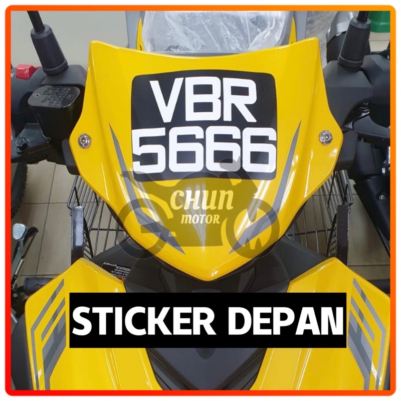 MOTORCYCLE STICKER DEPAN NUMBER PLATE 1 SET | Shopee Malaysia