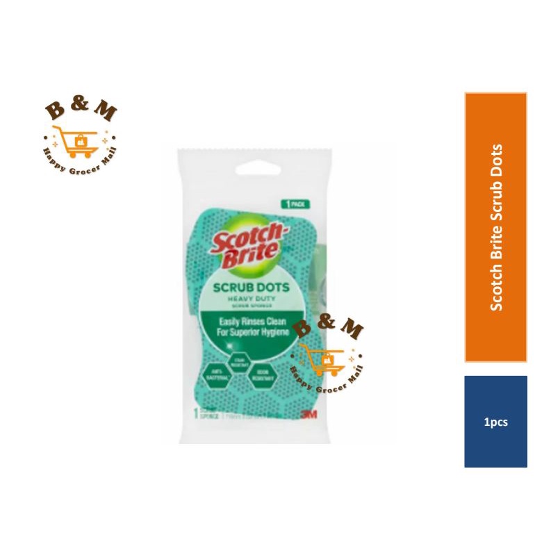 3M Scotch Brite Heavy Duty Scrub Dots Antibacterial Scrub Sponge (1 pcs ...