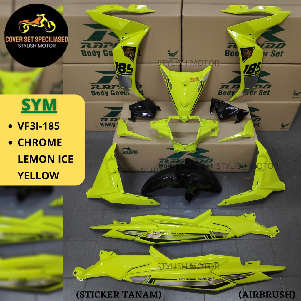 (STICKER TANAM/AIRBRUSH) RAPIDO COVER SET SYM VF3 ABS LE V1 V2 V3 VF3I ...