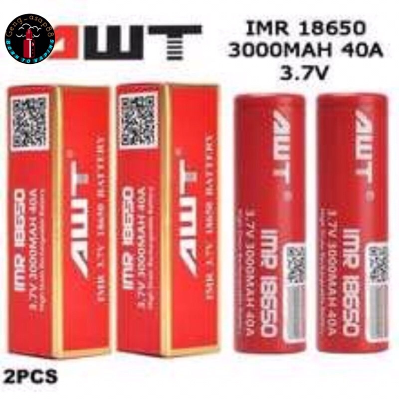 ORIGINAL AWT BATTERY 3.7V, 40A, 3000MAH, IMR 18650. | Shopee Malaysia