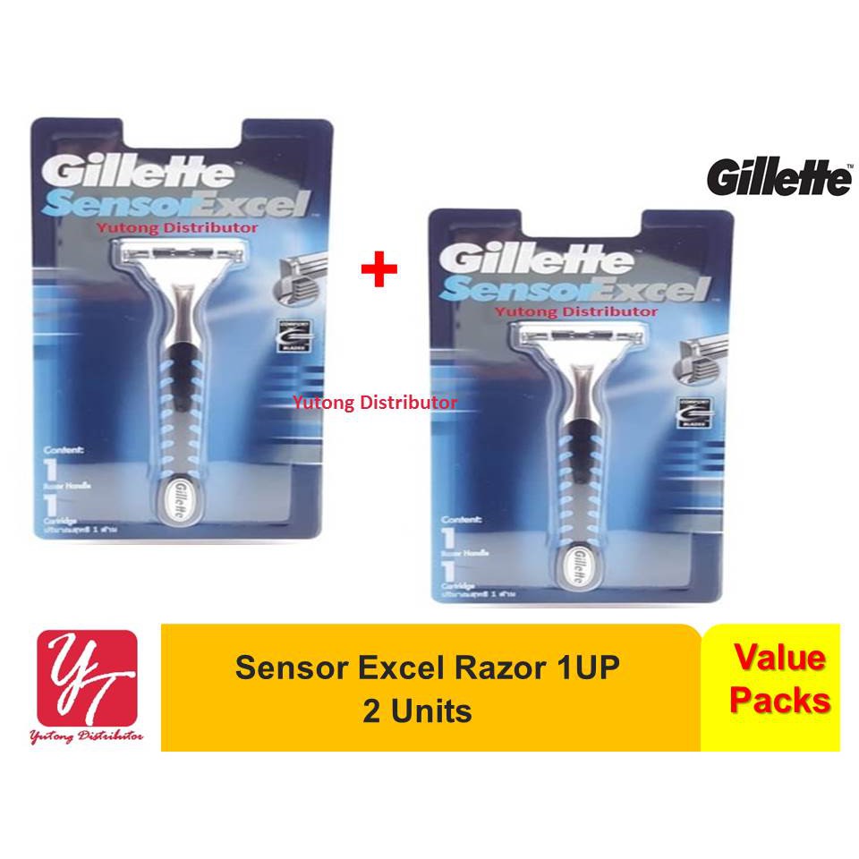 [Gillette] Sensor Excel Razor 1UP - 2 Units Value Packs | Shopee Malaysia