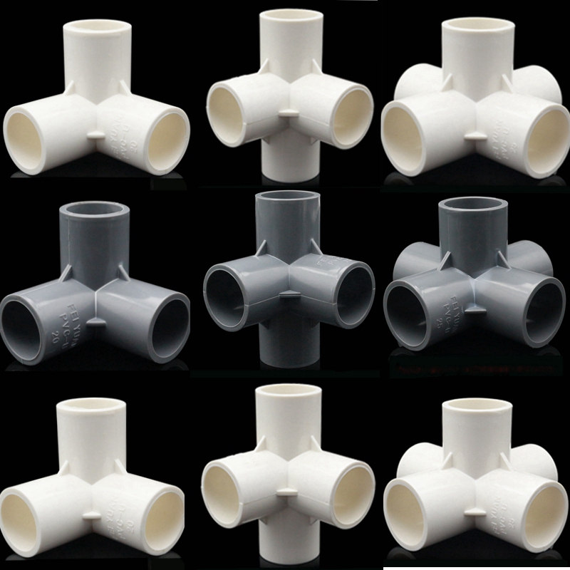 4 Types 20mm 25mm 32mm PVC Pipe Fittings 3/4/5/6 Ways Garden Irrigation Hose Fittings Water ...