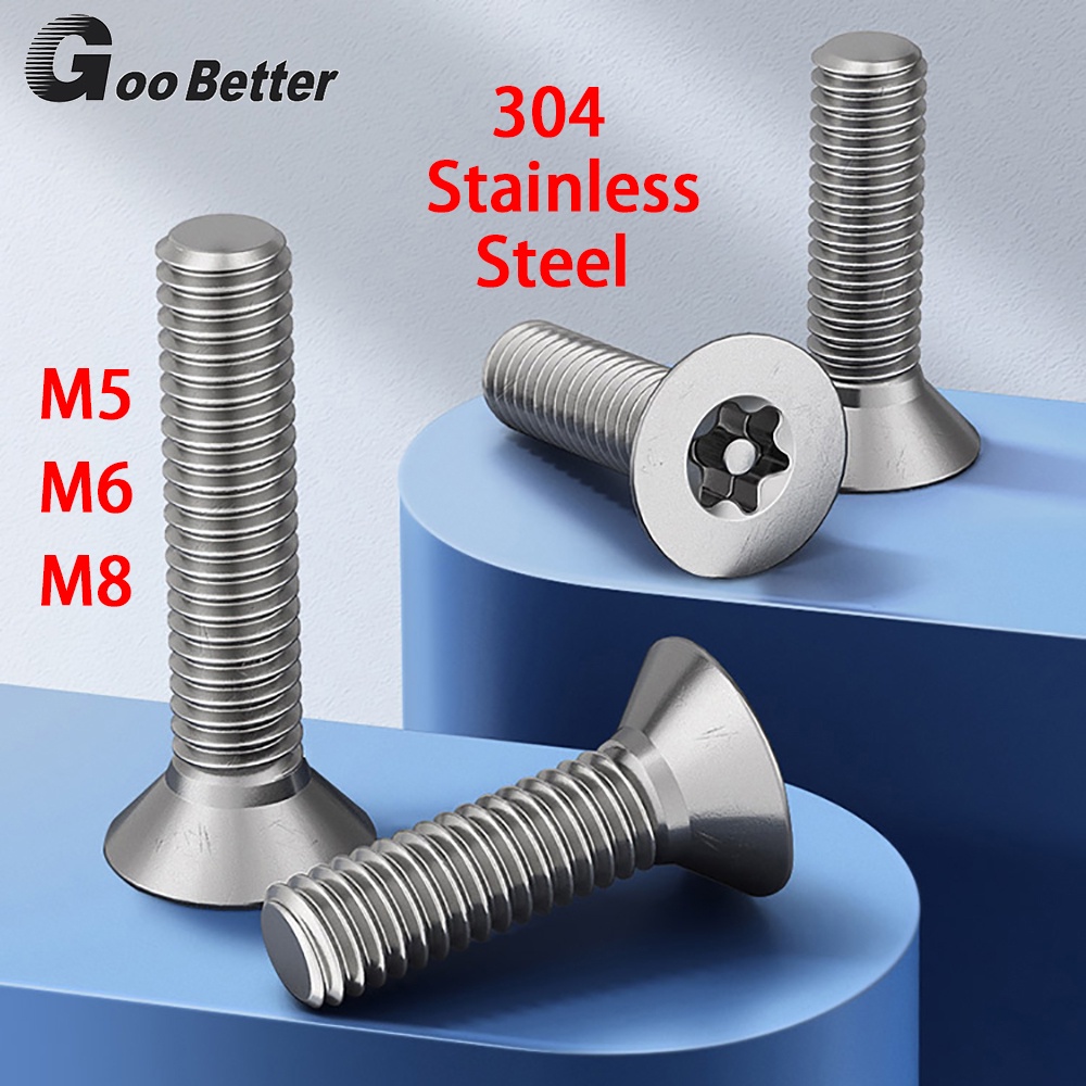 M5 M6 M8 Torx Flat Head Security Screws Six Lobe Driver-A2 Stainless Steel | Shopee Malaysia