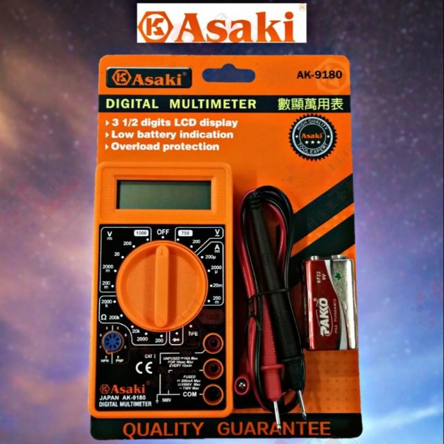 ASAKI JAPAN DIGITAL MULTIMETER AK9180 | Shopee Malaysia