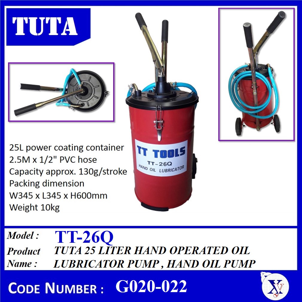 G020-022 TUTA TT-26Q 25 LITER HAND OPERATED OIL LUBRICATOR PUMP | HAND ...