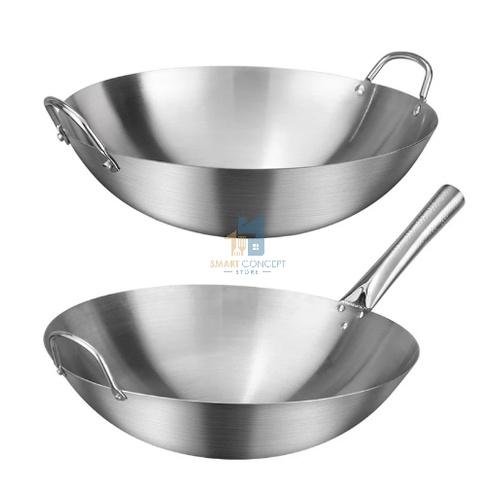 Stainless Steel High Quality Wok with Single or Double Ears Handle ...