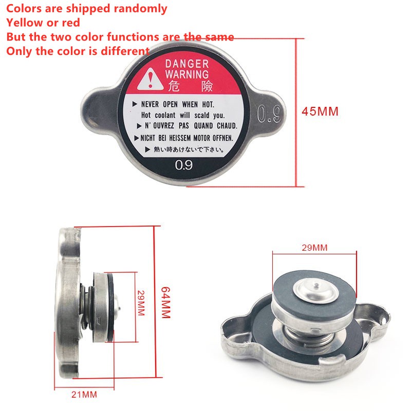 Car Radiator Caps 45mm 0.9/1.1 Bar Stainless Materials Universal Ready ...