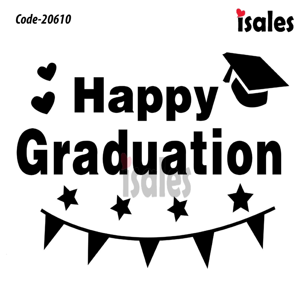 1pcs A4 Size Sticker Happy Graduation bubble Balloon transparent ...