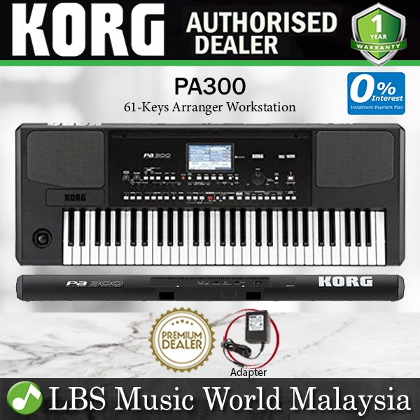 Korg PA300 61 Keys Professional Arranger Keyboard Workstation Colour Touch Display (PA 300 ...