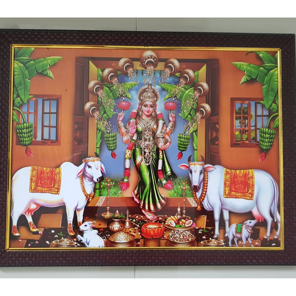 Goddess Gruhalakshmi Digital Print with fiber Frame. | Shopee Malaysia