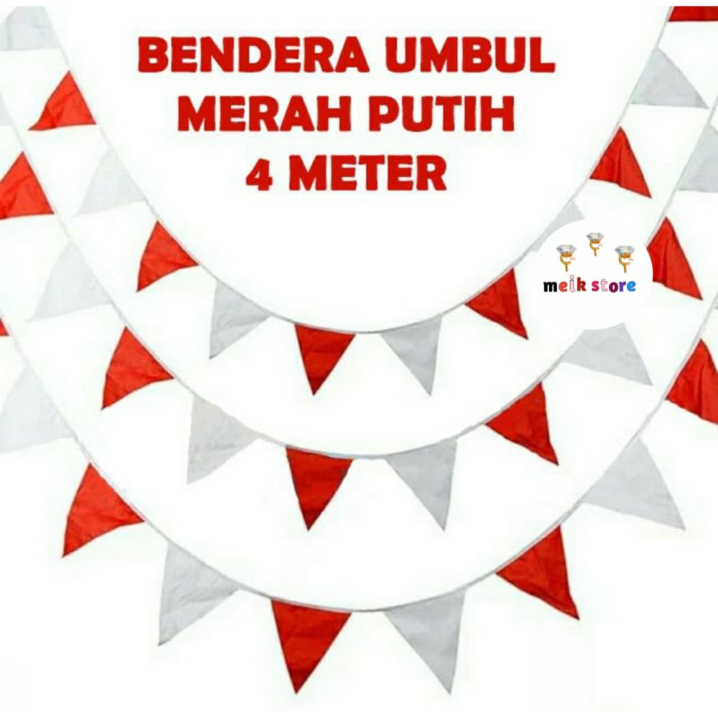 Red And White Triangle Flag / Flag Umbul Umbul Carnival HUT RI | Shopee ...