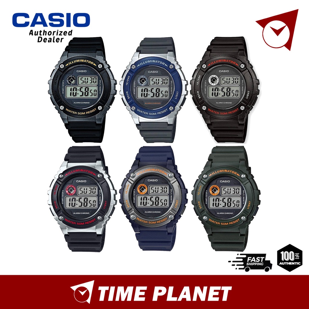 [Official Warranty] Casio Standard Digital Resin Band Watch W-216H-1B/W-216H-2A/W-216H-1A/W-216H ...
