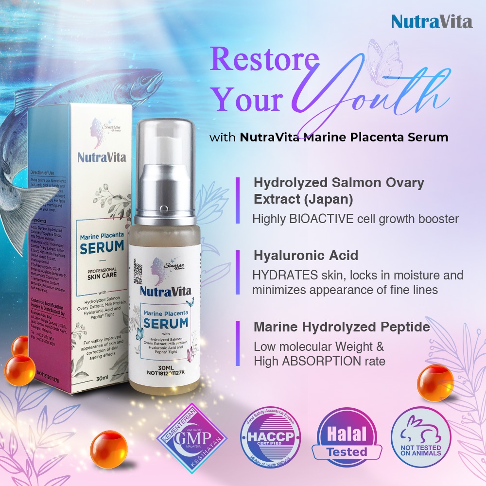 5 Day Powerful Instant Anti-Aging Effect NutraVita Marine Placenta Essence Serum 30ml | Deeply ...