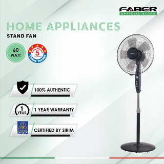 FABER VENTO Series 16" Floor 3-Speed Mode 5-Blade Stand Fan FSF VENTO ...