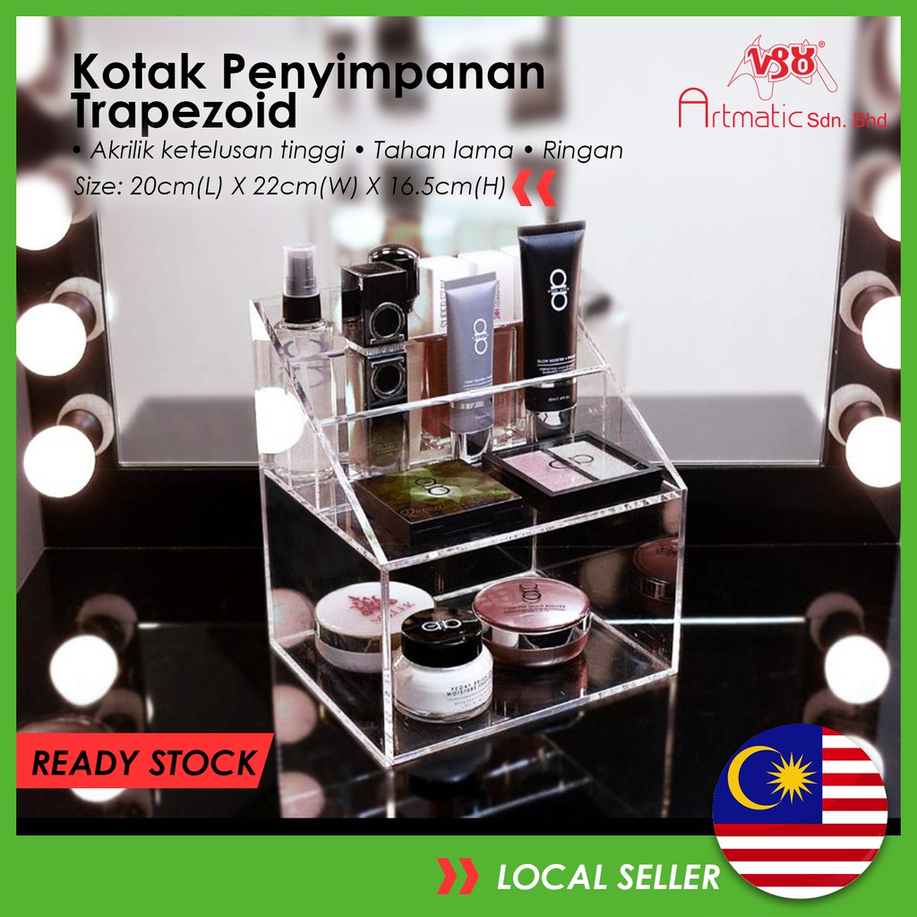 Kotak Penyimpanan Trapezoid / Transparency Acrylic Trapezoidal Storage ...