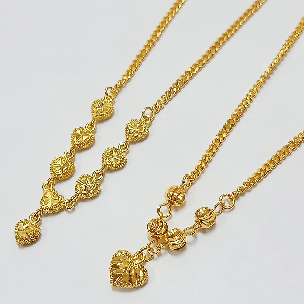 Rantai Leher 3mm Emas Bangkok necklace GOLD PLATED | Shopee Malaysia