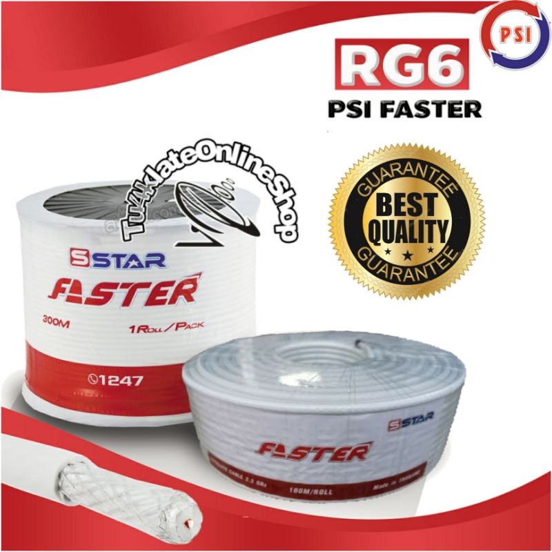Faster Cable RG6 100meter (1roll) Satellite Terrestrial IPM/MYTV/Astro ...