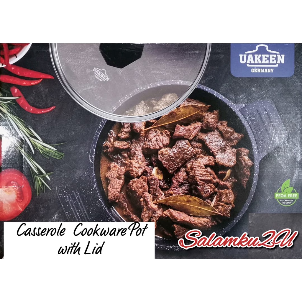 UAKEEN GERMANY 20 24 28 32CM Die Cast Granite Casserole Cookware Pot ...