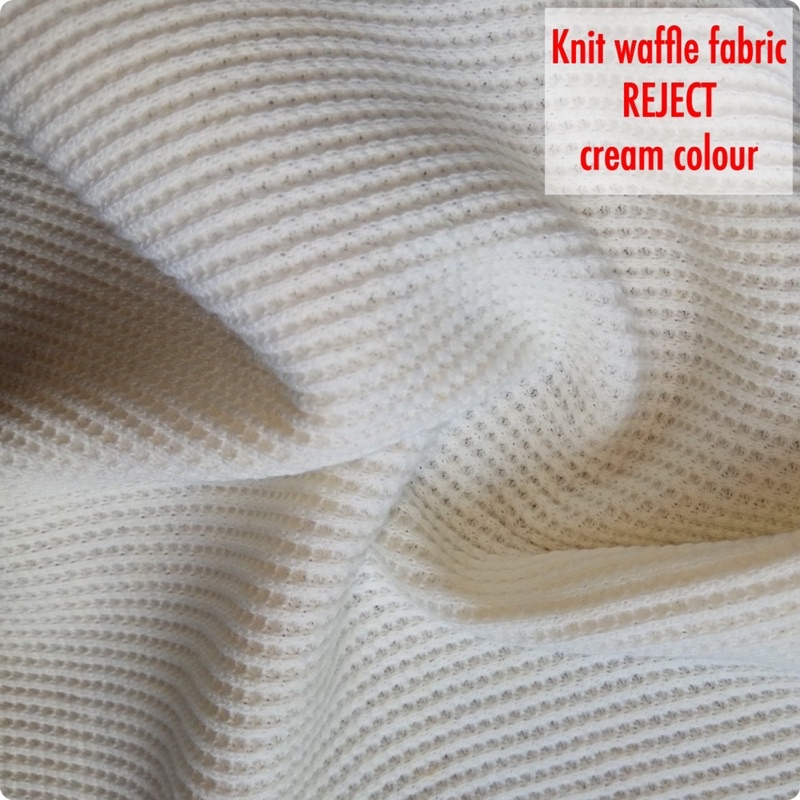 Kain waffle REJECT knit fabric cream colour | Shopee Malaysia