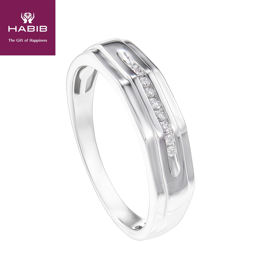HABIB Diamond Men's Ring in 925 Silver Palladium 260350321(PLD ...