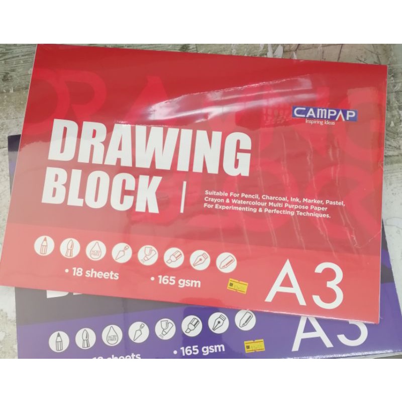 KERTAS LUKISAN / DRAWING BLOCK A3 SIZE (165gsm 18sheets) | Shopee Malaysia