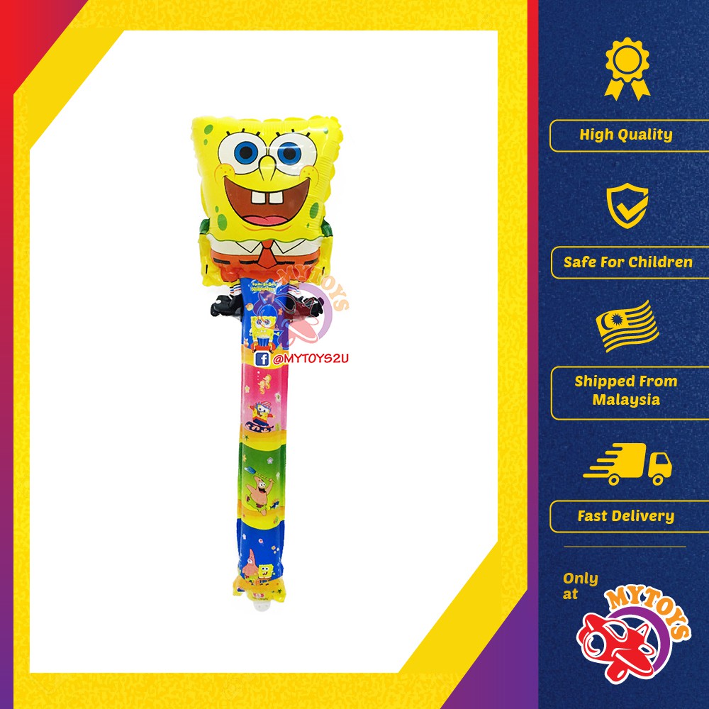 Spongebob Handheld Balloon with Bell Party Decoration Cartoon Birthday ...