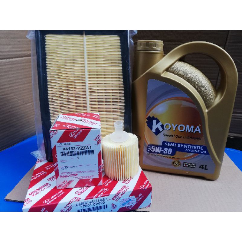 TOYOTA CAMRY 2.5 HYBRID ACV50 OIL FILTER + AIR FILTER + KOYOMA 5W30 ...