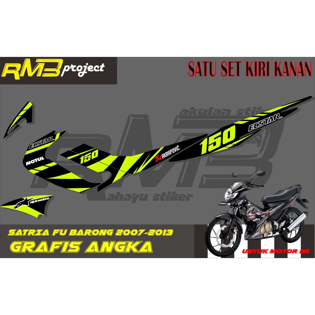 Suzuki Satria fu barong striping Sticker 2007-2013 Graphic Numbers ...