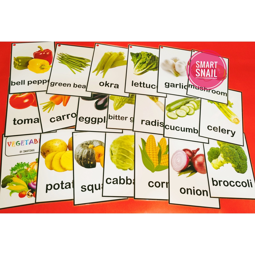 Laminated Flashcards - VEGETABLES | Shopee Malaysia