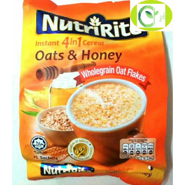 NutriRite Instant 4 In 1 Cereal Oats & Honey 15 sachets x 28grams ...