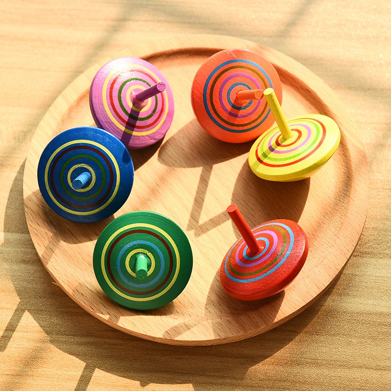 Top Gasing 4cm Kids Wooden Gyro Toys Spinning Toy Mainan Kanak Hadiah ...