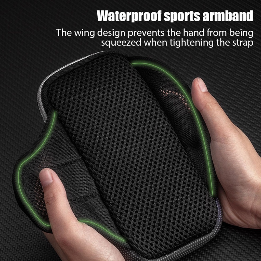 Sports Armband Phone Case Breathable Mesh Waterproof Arm Pouch, Sports Running Arm Bag for 6.5 ...