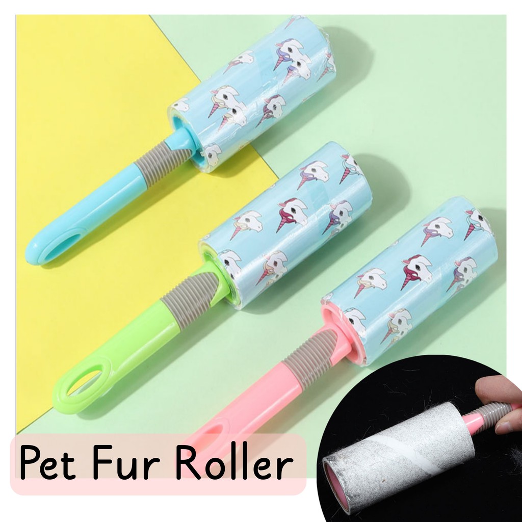🦄Pet Cat Dog CUTE STICKY FUR LINT ROLLER 40 Sheets Hair Dust Sofa ...