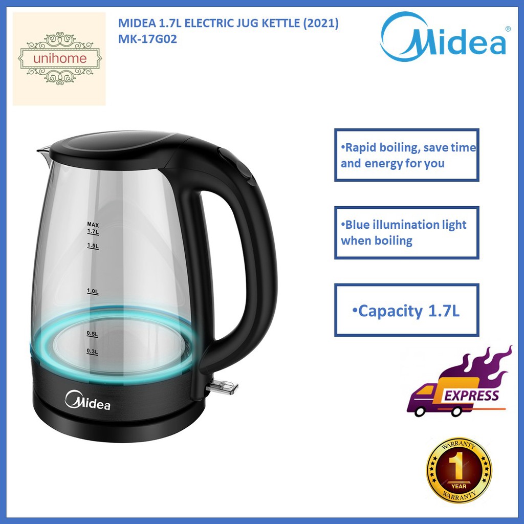 MIDEA 1.7L ELECTRIC JUG KETTLE MK-17G02 [READY STOCK]!!! | Shopee Malaysia