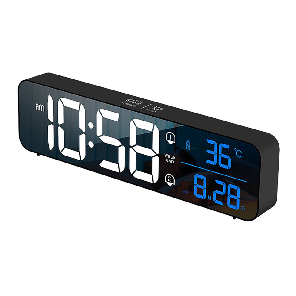 (BW)Music LED Digital Alarm Clock Temperature Date Display Desktop ...