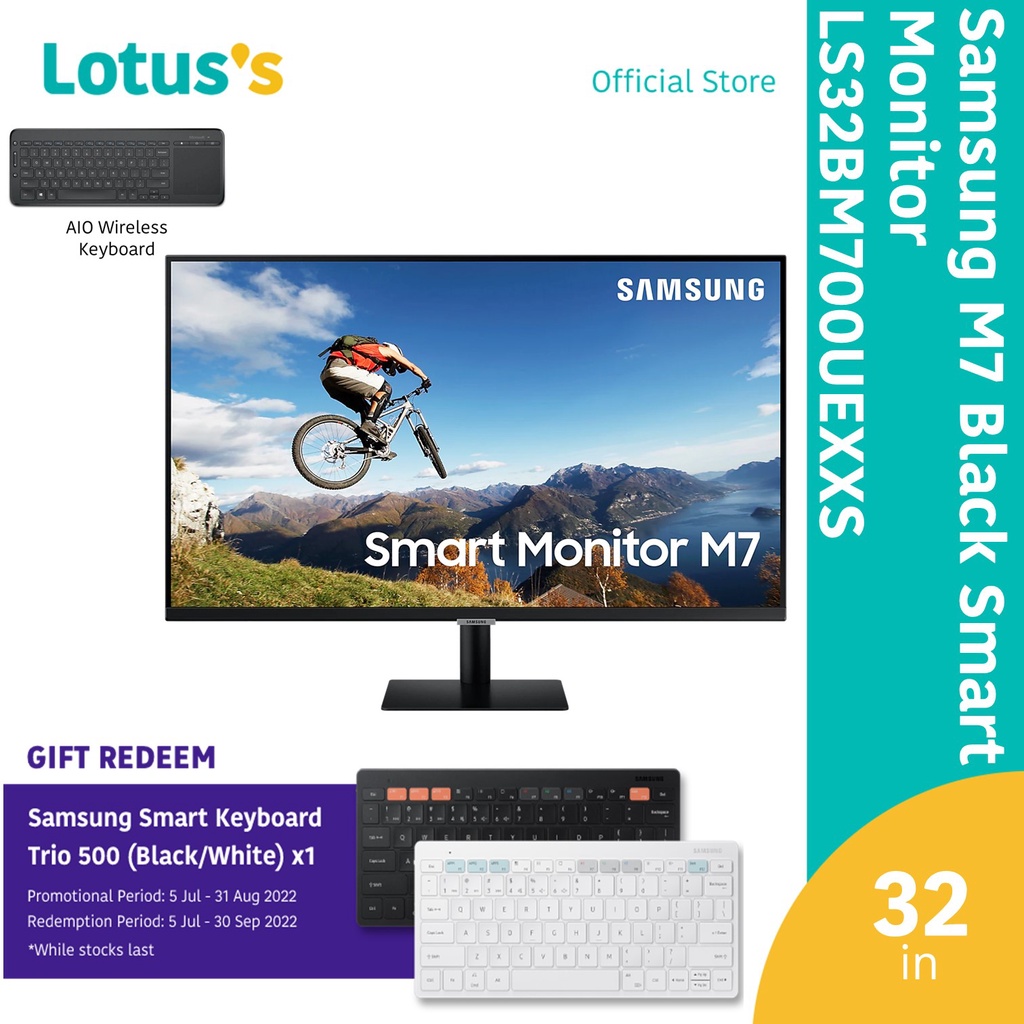 Samsung M7 Black Smart Monitor LS32BM700UEXXS [32" / 43"] + Microsoft AIO Wireless KBD N9Z-00028 ...