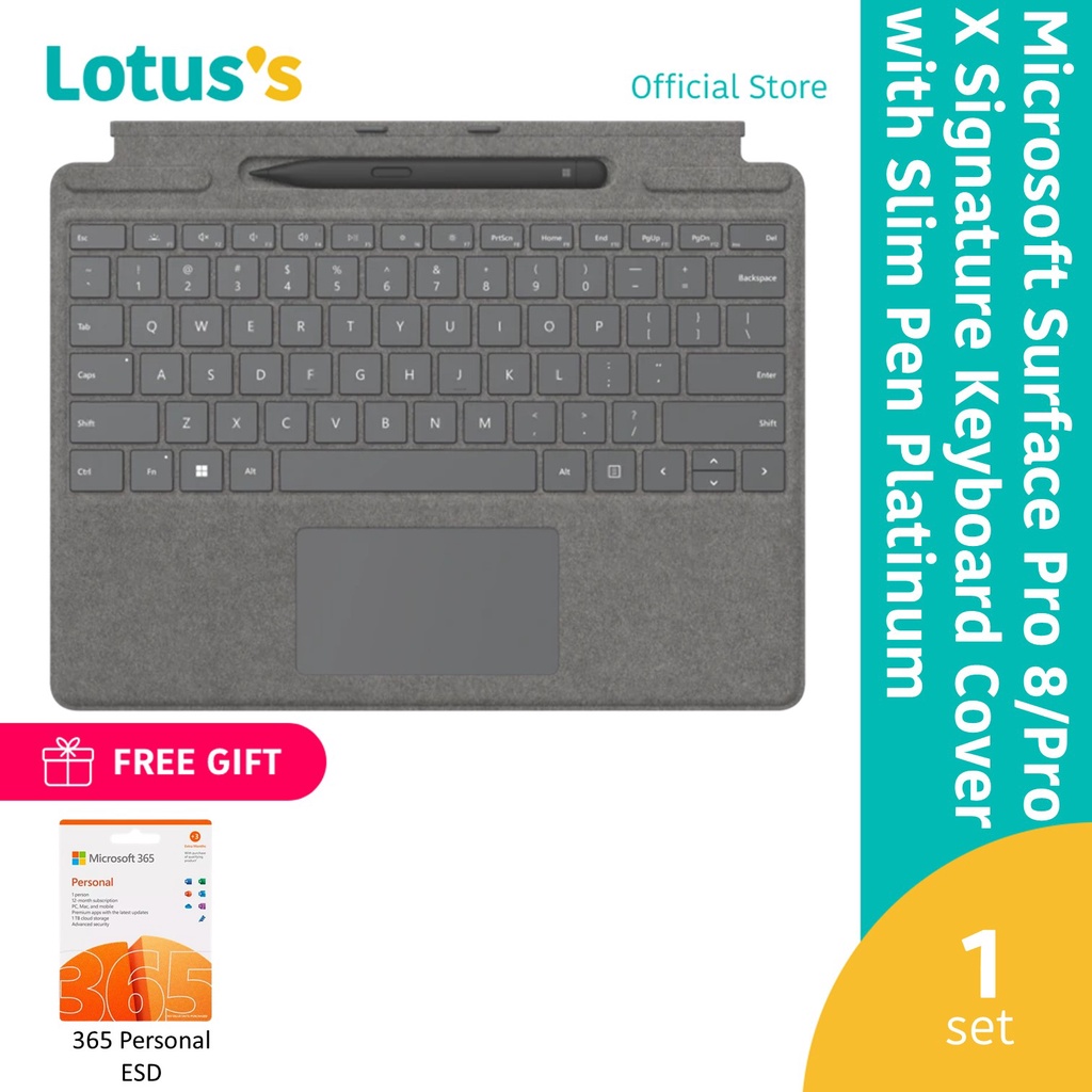 Microsoft Surface Pro 8/Pro X Signature Keyboard Cover with Slim Pen ...