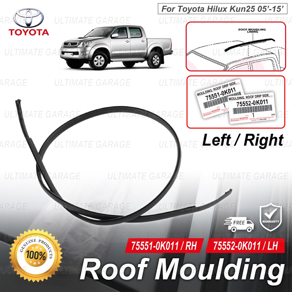ORIGINAL Toyota Hilux 05'-15' Kun25 ROOF MOULDING LINING RUBBER OUTER ...