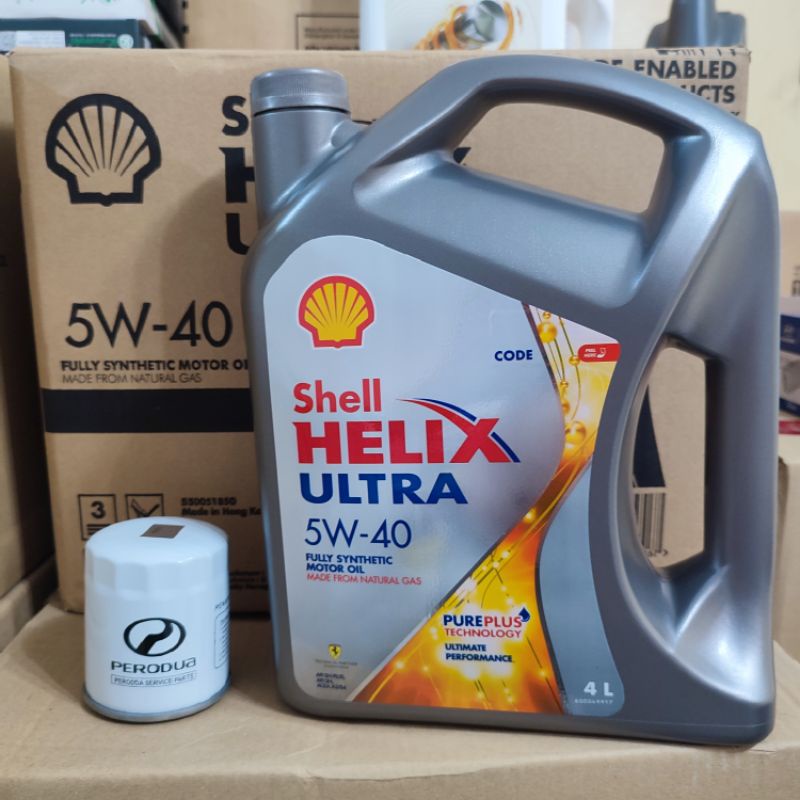 Shell Helix ULTRA 5W40 FULLY / HX7 10W-40 Semi Synthetic Engine Oil 4L ...
