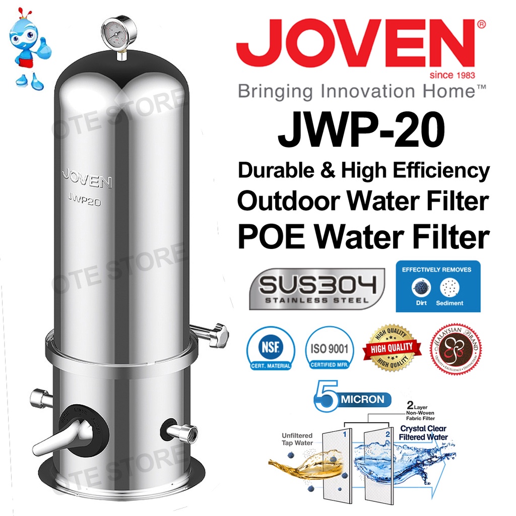 Joven JWP20 SUS304 Grade Stainless Steel Outdoor Water Filter With 2 ...