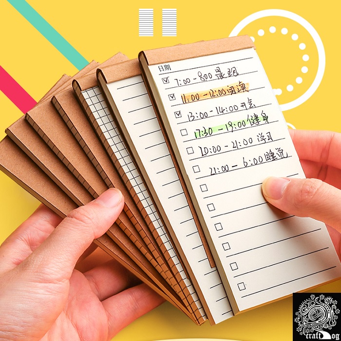 48 Sheet Ruled Grid To Do List Blank Memo Pad Stationery Student Office ...